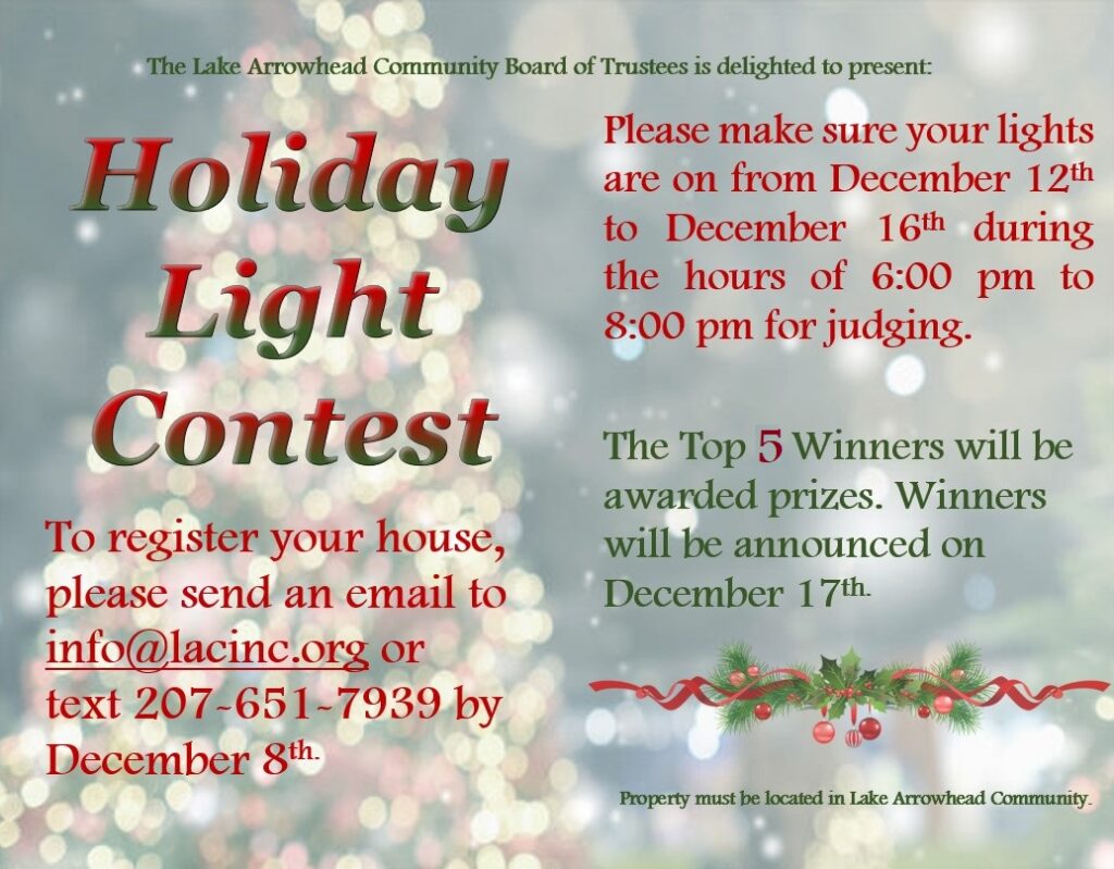 Holiday Light Contest | Lake Arrowhead Community
