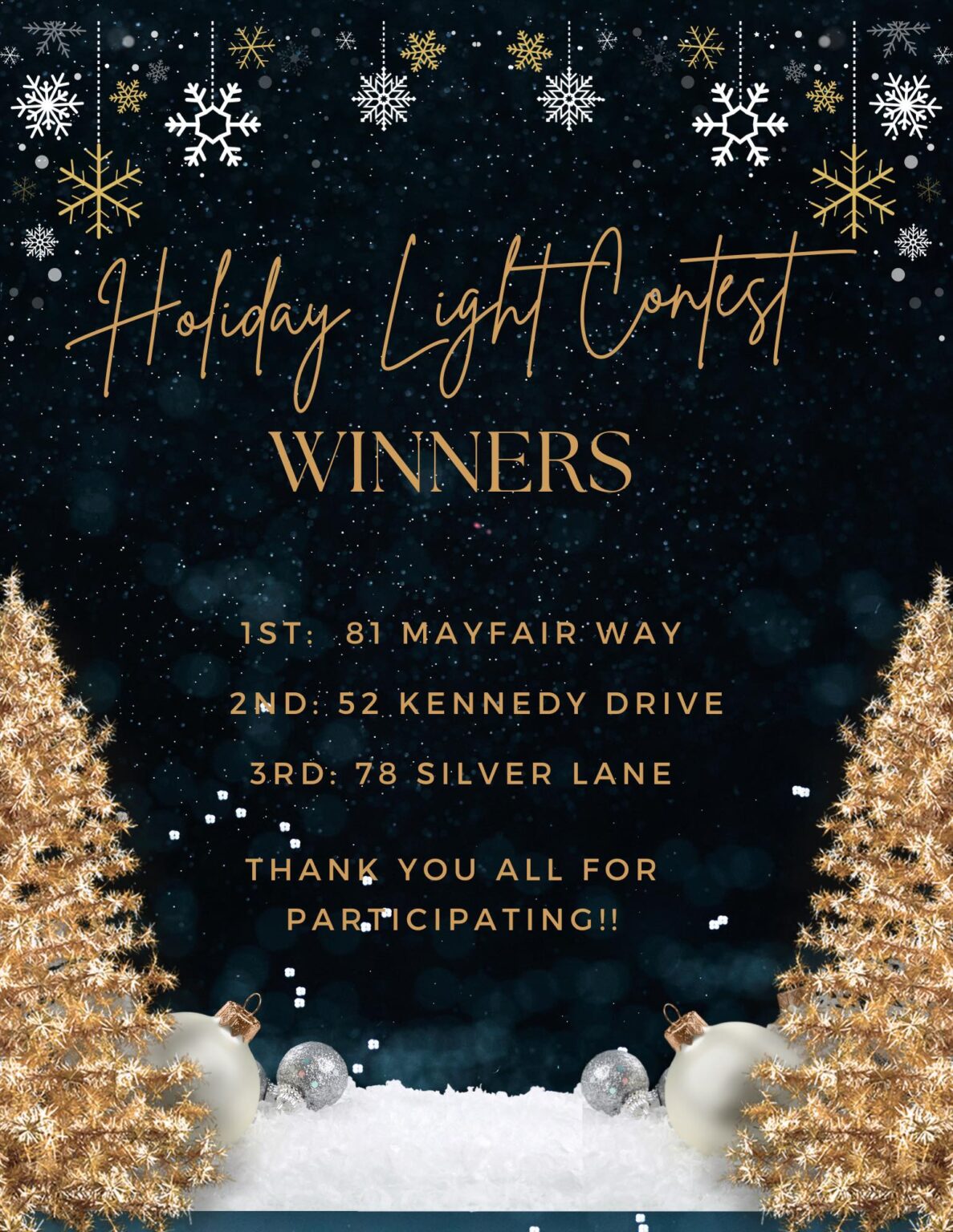 Holiday Light Contest Winners | Lake Arrowhead Community